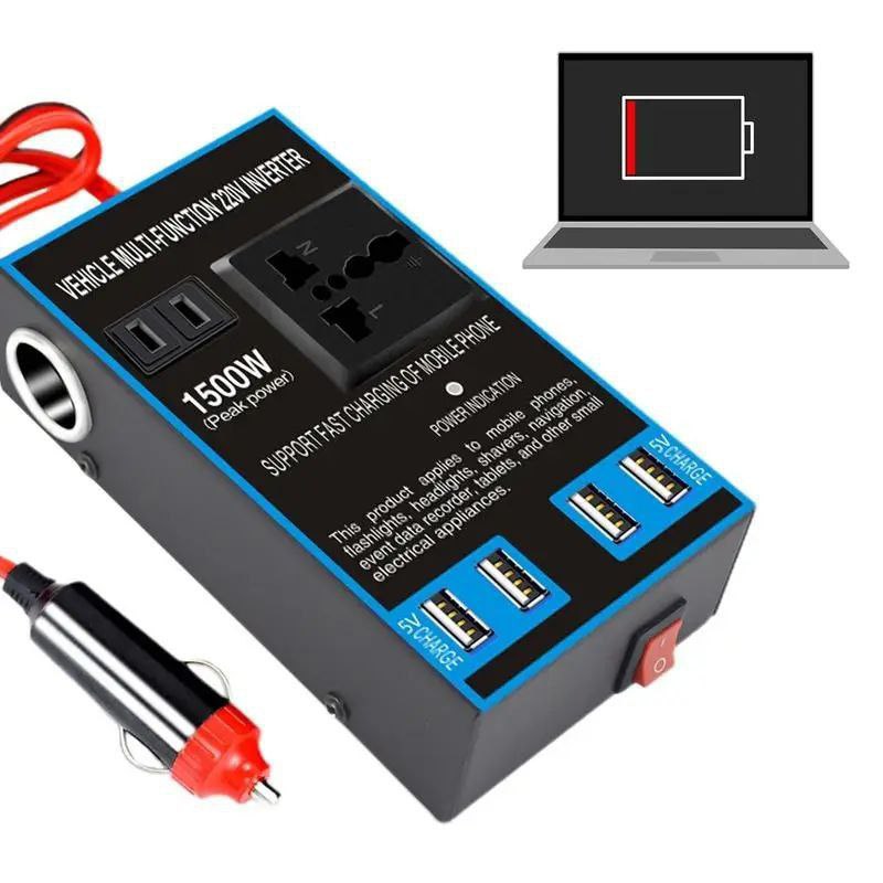 محول طاقة للسيارات Inverter de puissance 220V multi-fonction 1500W pou ...